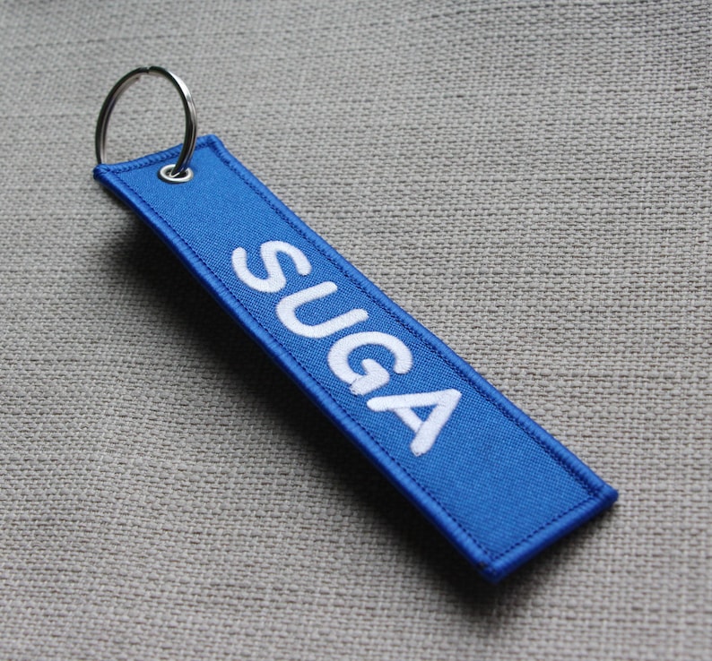 Embroidery Key Tag Custom Fabric Keychain Metal Ring - Etsy