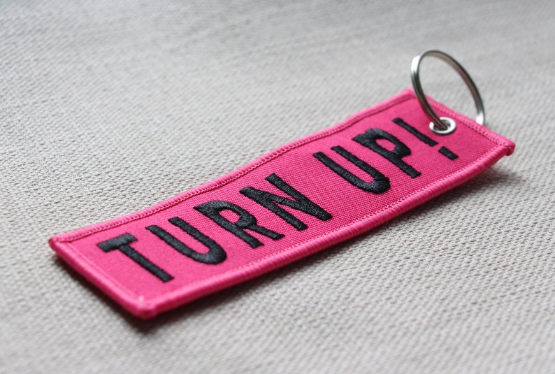 Embroidery Key Tag Custom Fabric Keychain Metal Ring - Etsy