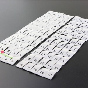 Mixed Lot Sizes Tags, Number Labels, Size Labels, Woven Size Tags ...