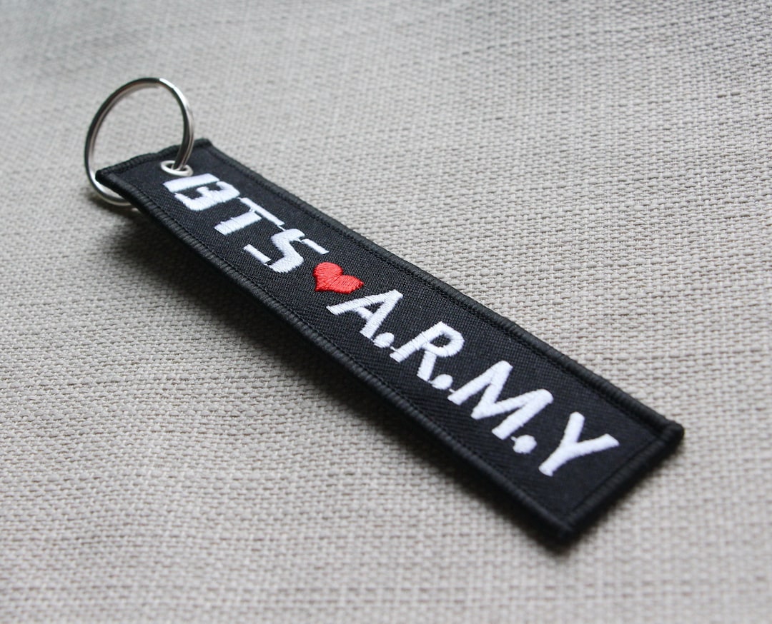 Custom Embroidery Keychain, Custom Keychain, Fabric Embroidered Key ...