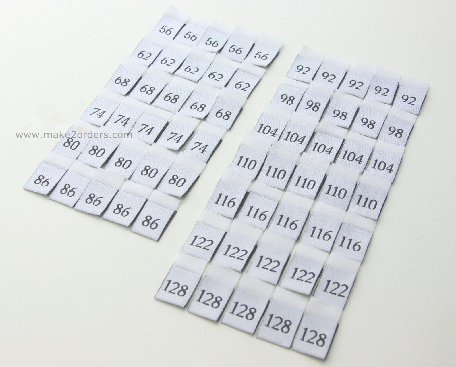 Mixed Lot Sizes Tags Number Labels Size Labels Woven Size | Etsy