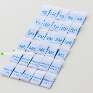 500 Sizing Labels, Label Tags, Infant Size Tags, Clothing Size Labels ...