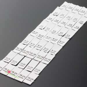 350 Size Tab, Tags for Kid, Toddler Size Labels, Sizes Label, Size Tags ...