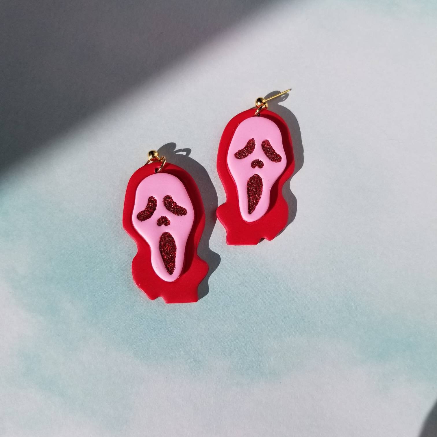 Valentines Day Ghostface Polymer Clay Earrings, Scream, Gifts for Her ...