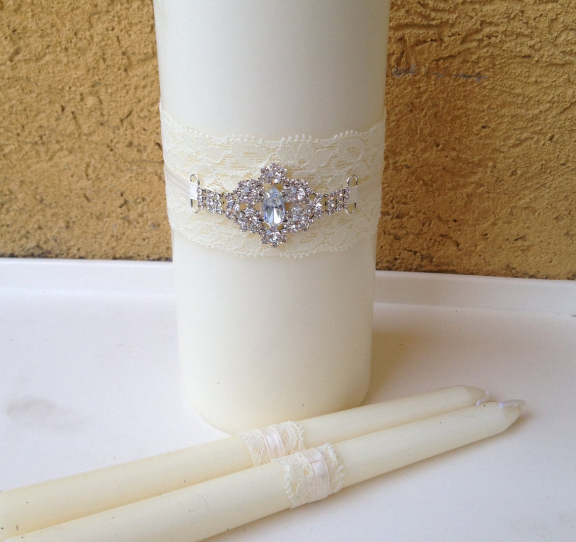 Wedding Unity Candles White OR Ivory White Unity Candle W/ - Etsy