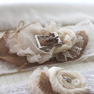 Western Wedding Garter - Burlap Wedding Garter - Country Theme Wedding ...