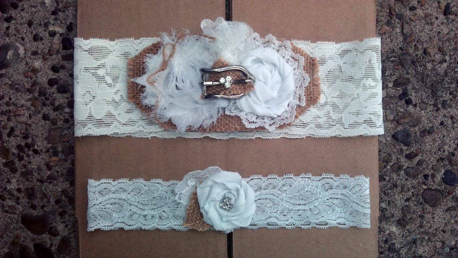 CAROLINE Barn Wedding Theme Garter Set - Rustic Wedding Garderbelt ...