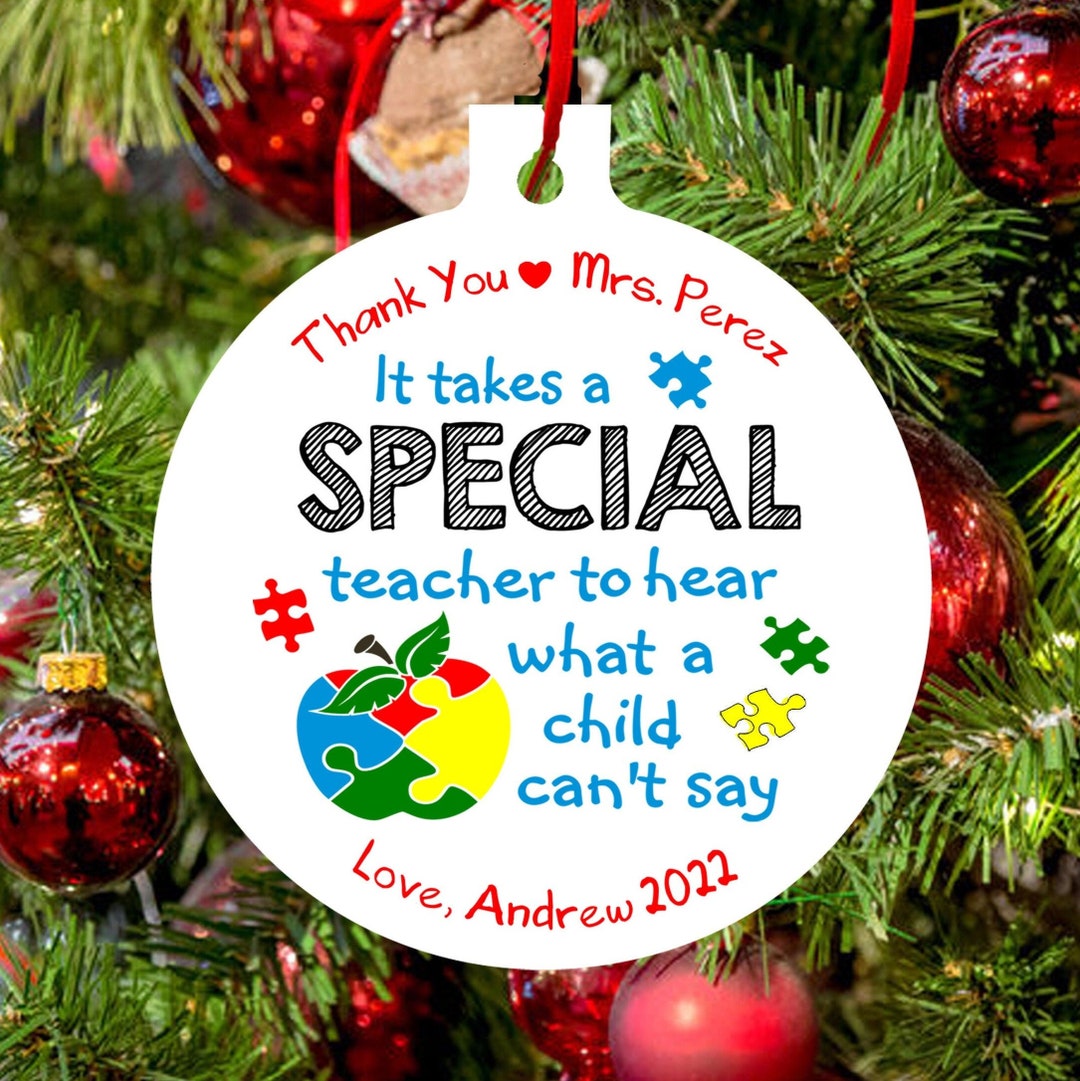 Personalized AUTISM Ornament | Special Education Teacher | Christmas ...