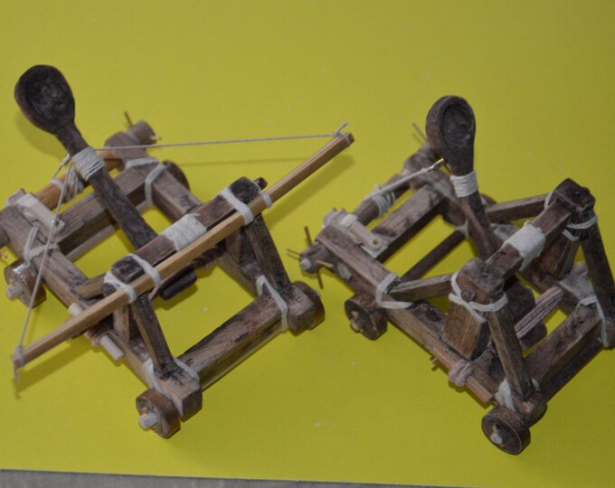 Handmade WORKING Mini Desktop Catapults Set - Etsy