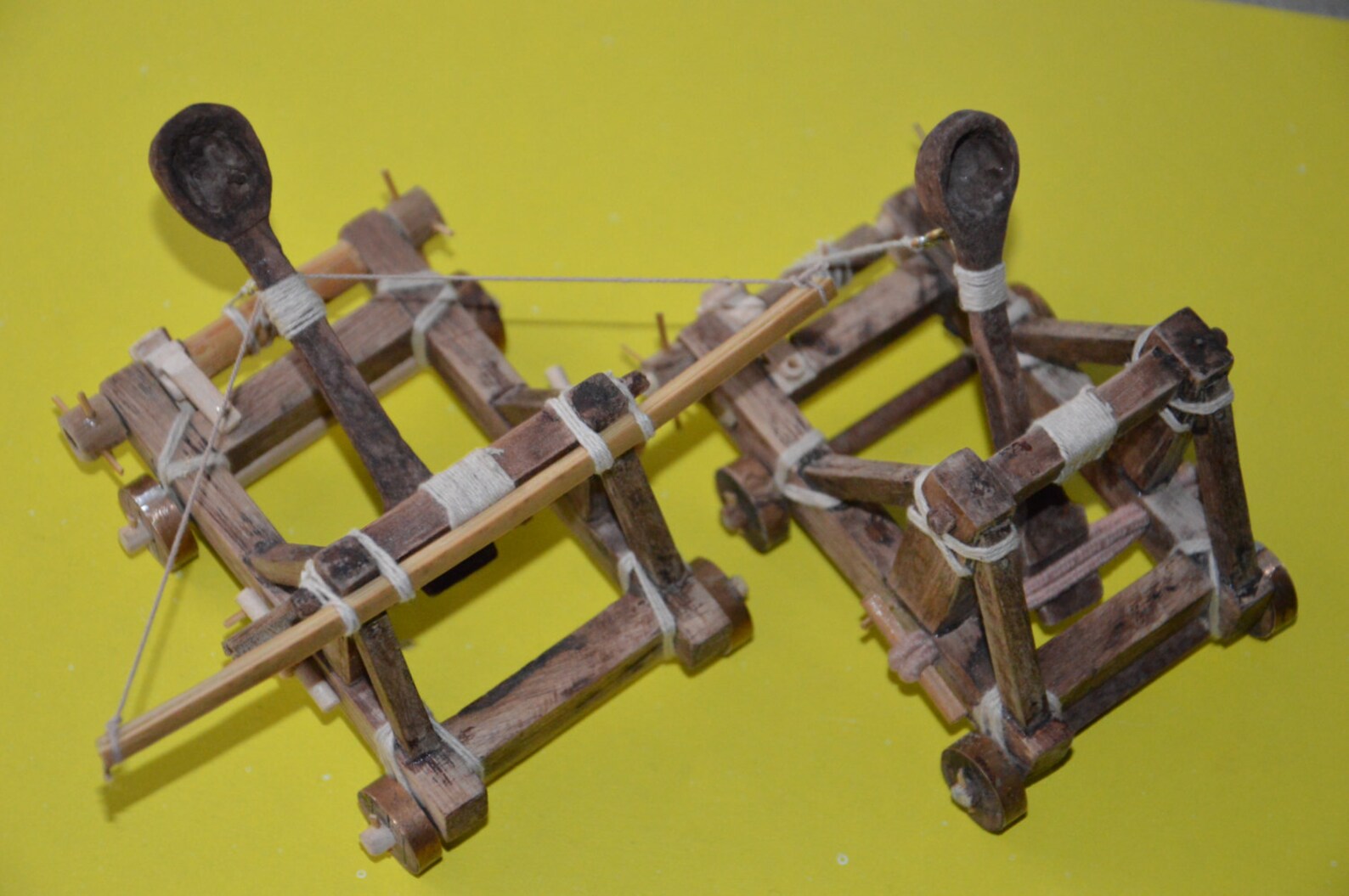 Handmade WORKING mini desktop catapults set | Etsy
