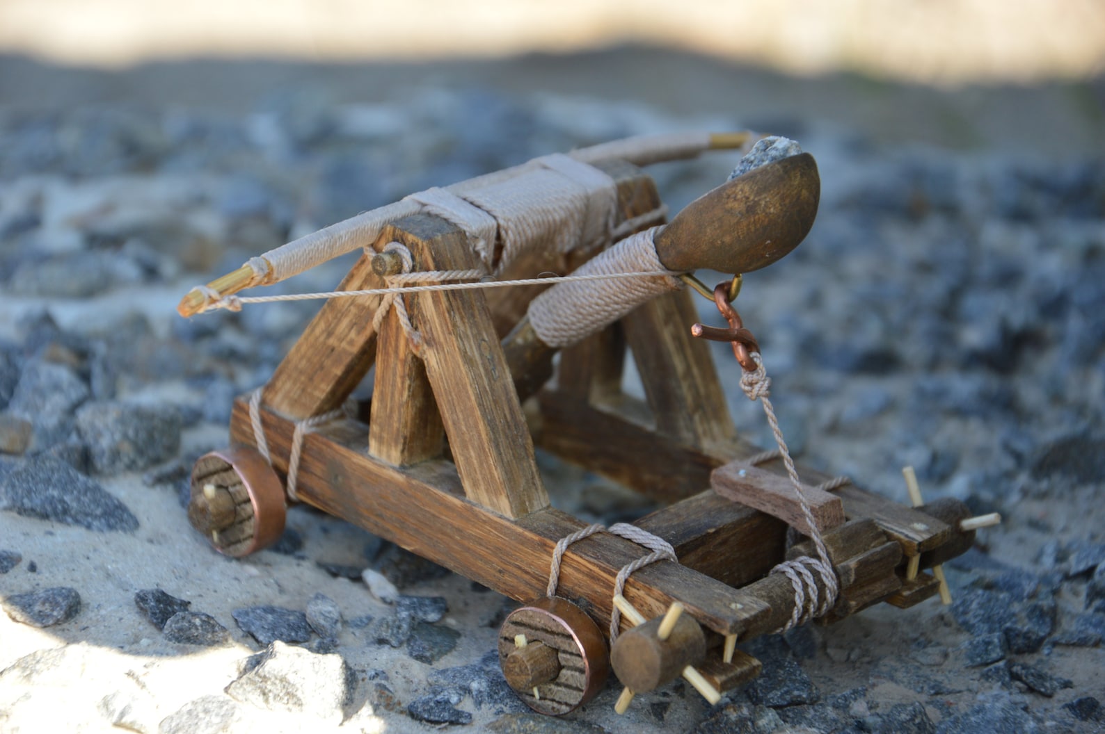 Handmade WORKING mini desktop catapult with a bow mechanism | Etsy