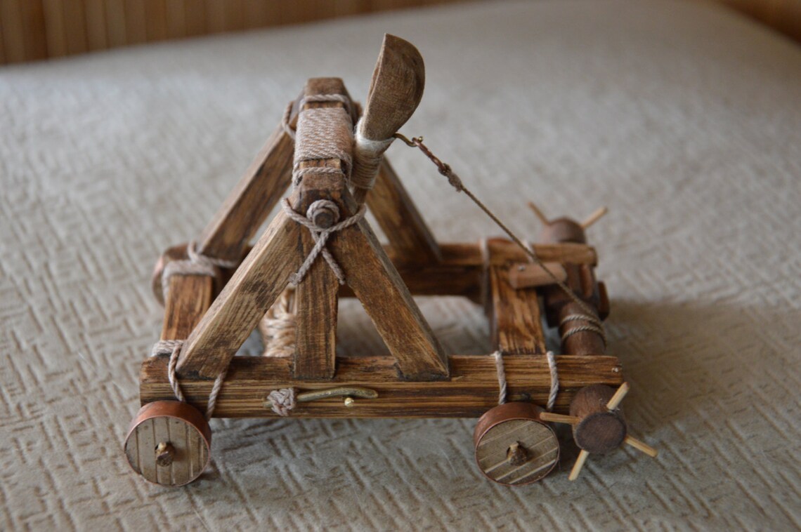 Handmade WORKING mini desktop catapult | Etsy