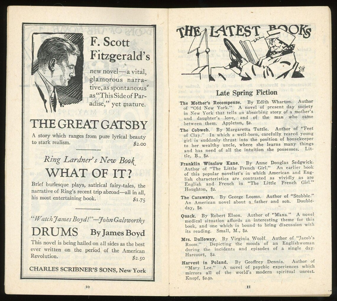 Books of the Month Pamphlet May 1925 With Advertisement for the Great ...