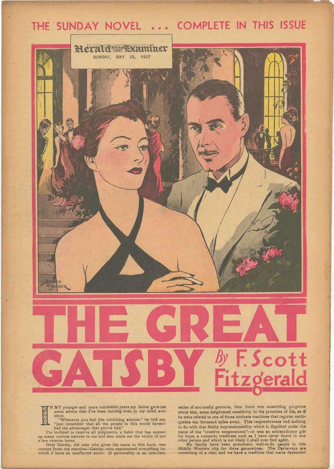 The Great Gatsby by F. Scott Fitzgerald Chicago Herald and Examiner May ...