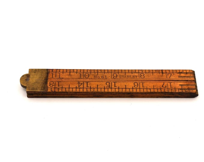Stanley No. 61 Folding Ruler Boxwood Brass Vintage Antique Tool Wood ...