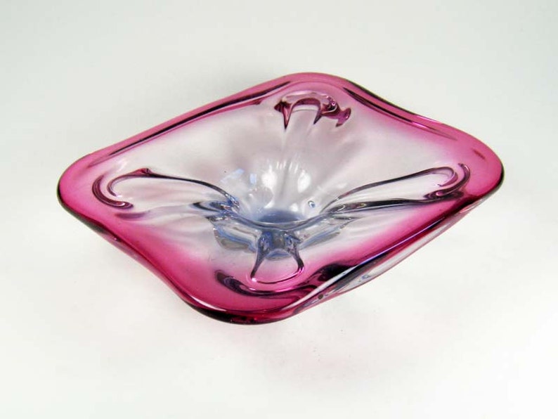 Murano Rectangle Bowl Raspberry & Blueberry Vintage Antique Mid Century ...