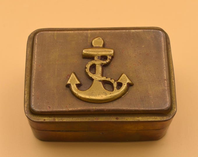 Brass Hinged Box W/ Anchor Naval Navy Military Décor - Etsy