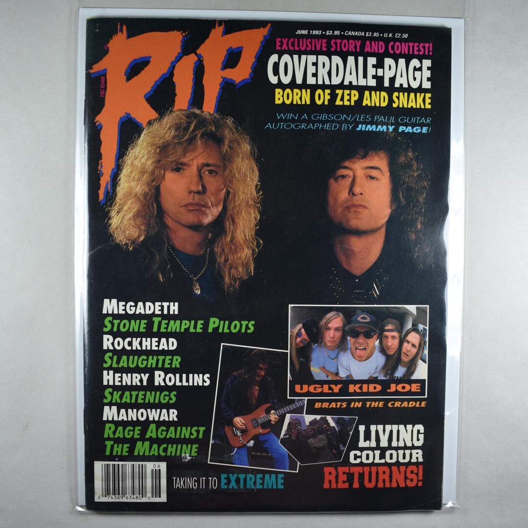 Rip Magazine June 1993 Coverdale Page Henry Rollins Living Color ...