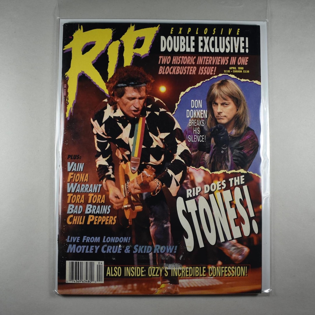 Rip Magazine April 1990 Rolling Stones Don Dokken Vintage Rock N' Roll ...