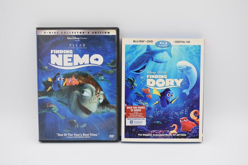 Disney Pixar Finding Nemo & Finding Dory DVD Blu-ray Combo Children's ...