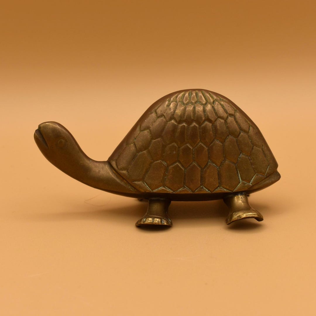 Brass Turtle Figurine Retro Mid Century Knick Knacks Home Living Décor ...