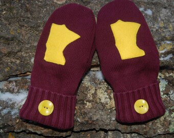 Unique upcycled mittens from the winter by MadeAgainMittens