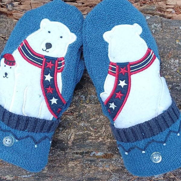 Polar Bear Mittens - Etsy