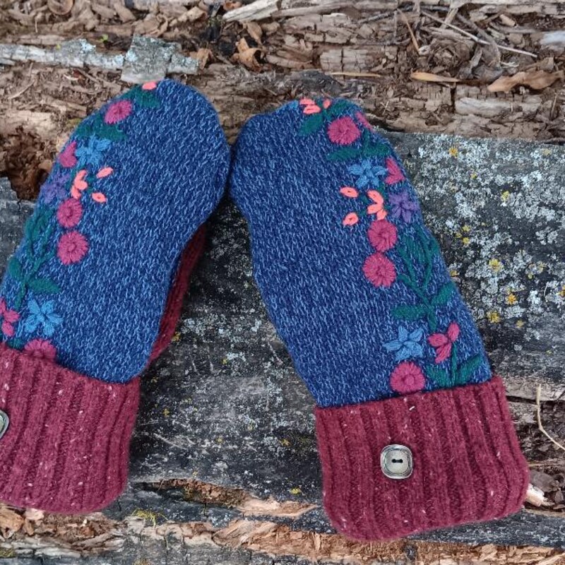 Embroidered Mittens - Etsy