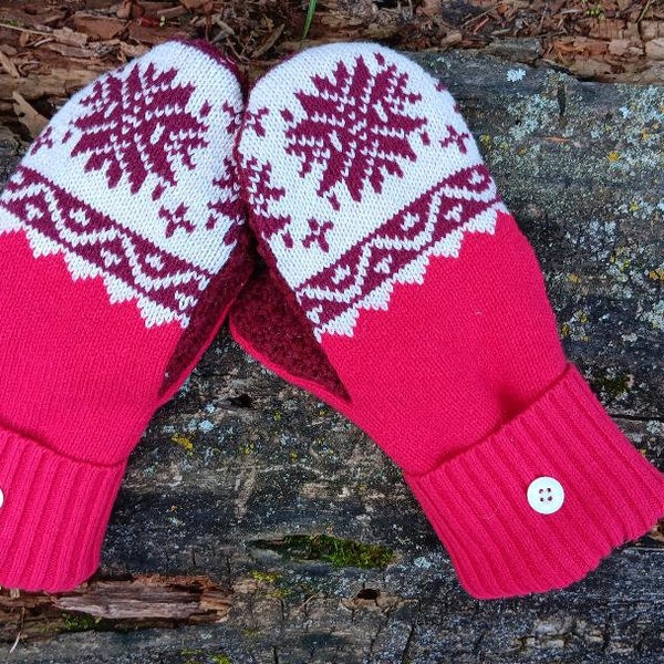 Red Mittens - Etsy