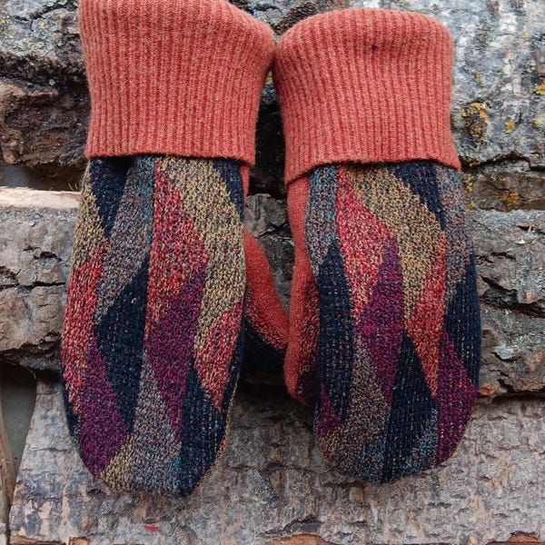 Recycled Wool Mittens - Etsy