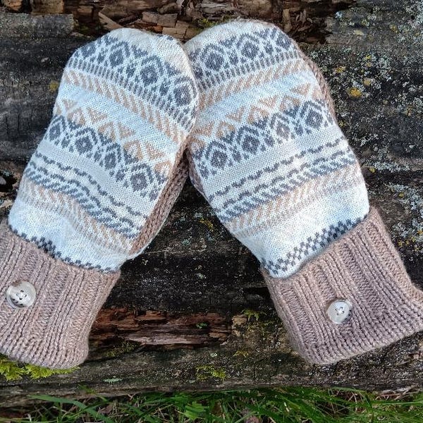 Fair Isle Mittens - Etsy