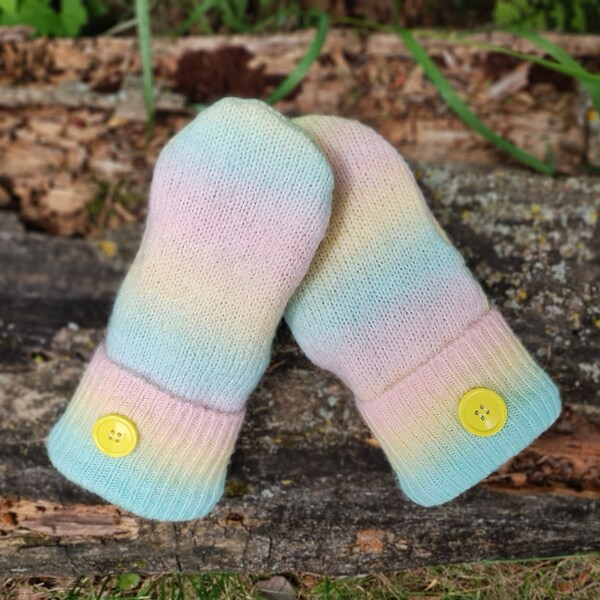 Rainbow Mittens - Etsy