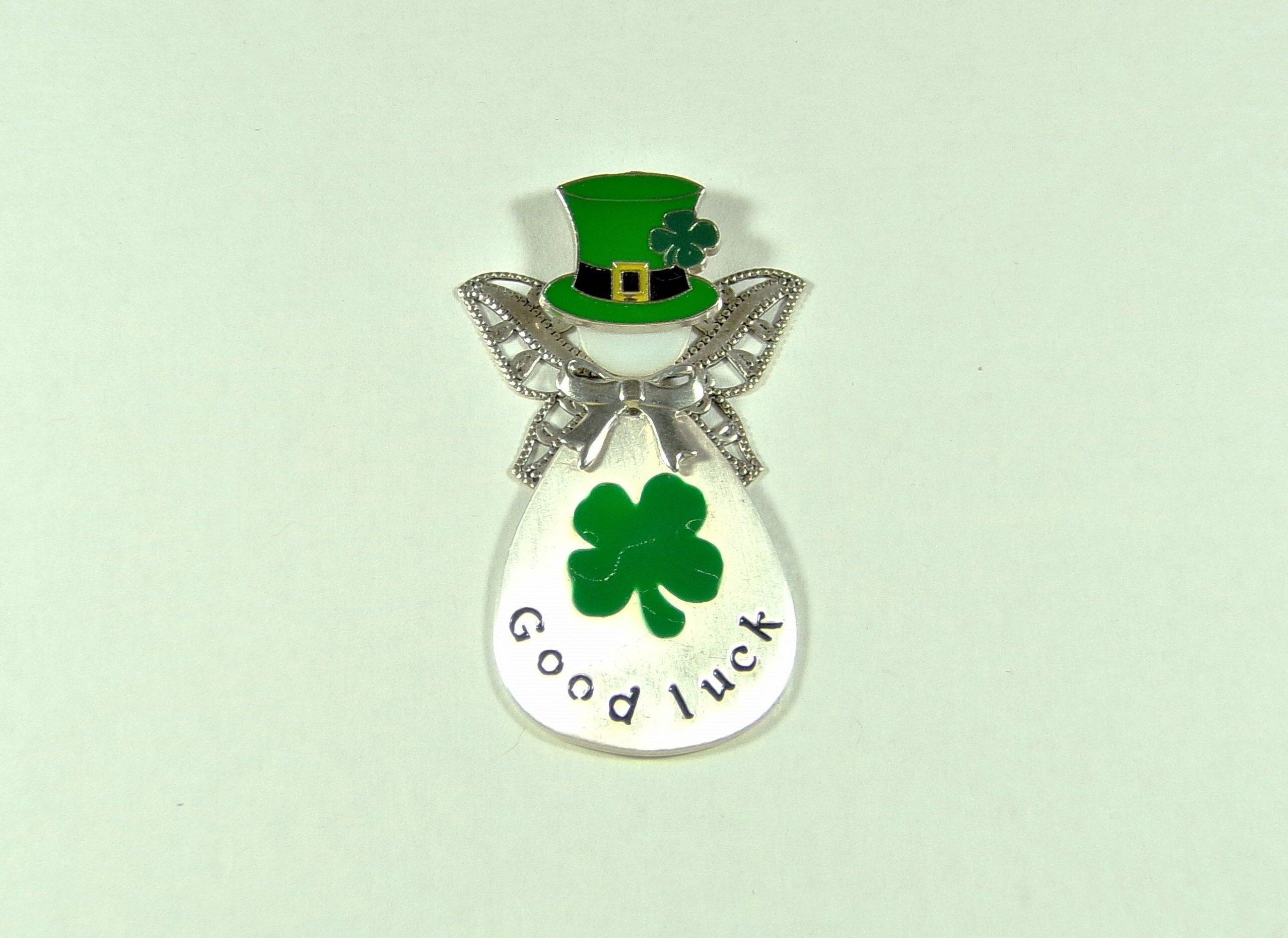 Good Luck Irish Angel Pin - Etsy