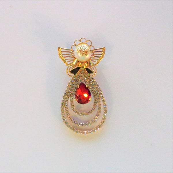 Rhinestone Angel Pin - Etsy