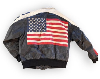 American Flag Bomber Jacket - Etsy