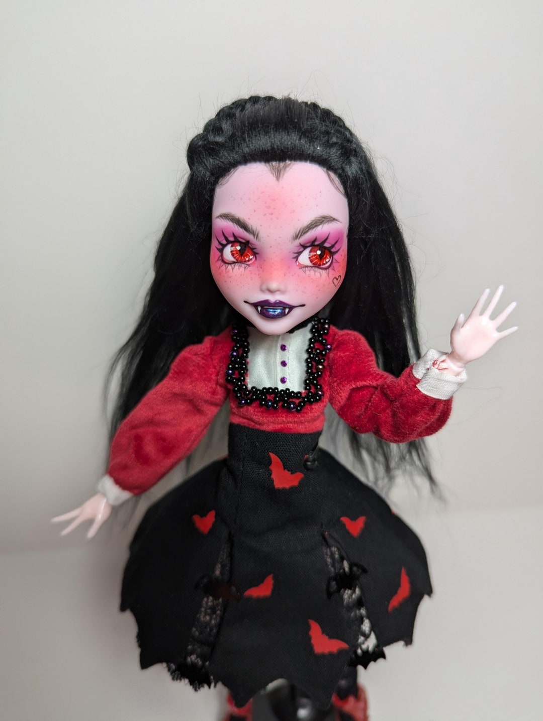 OOAK Gothic Halloween Vampire Custom Repainted Doll Monster High - Etsy