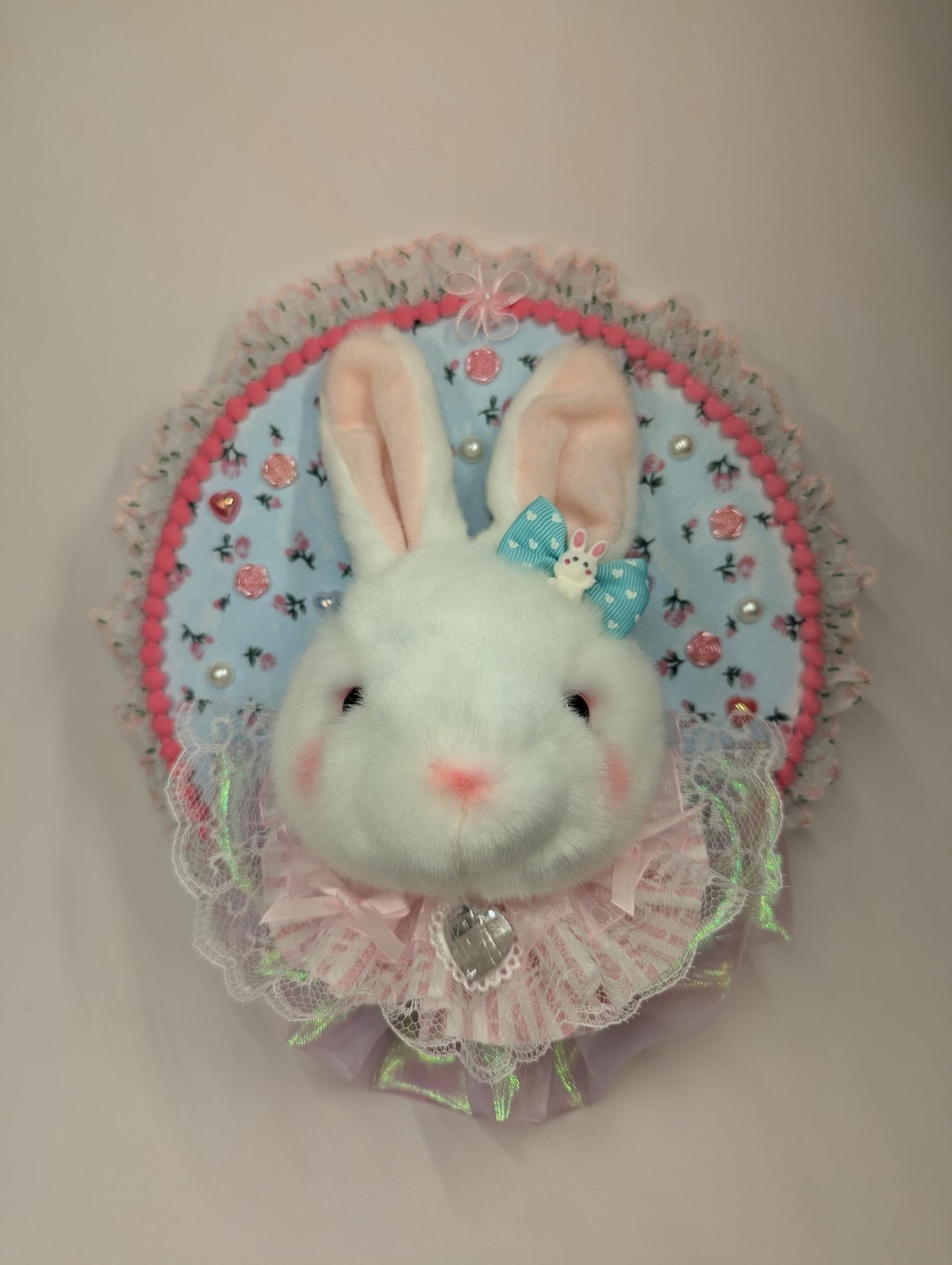 Plushie Taxidermy Bunny Wall Hanging - up Cycled Stuffed Animal ...