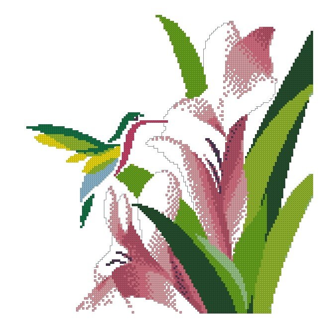 Bird/hummingbird/ Counted Cross Stitch Pattern/chart/digital Cross ...