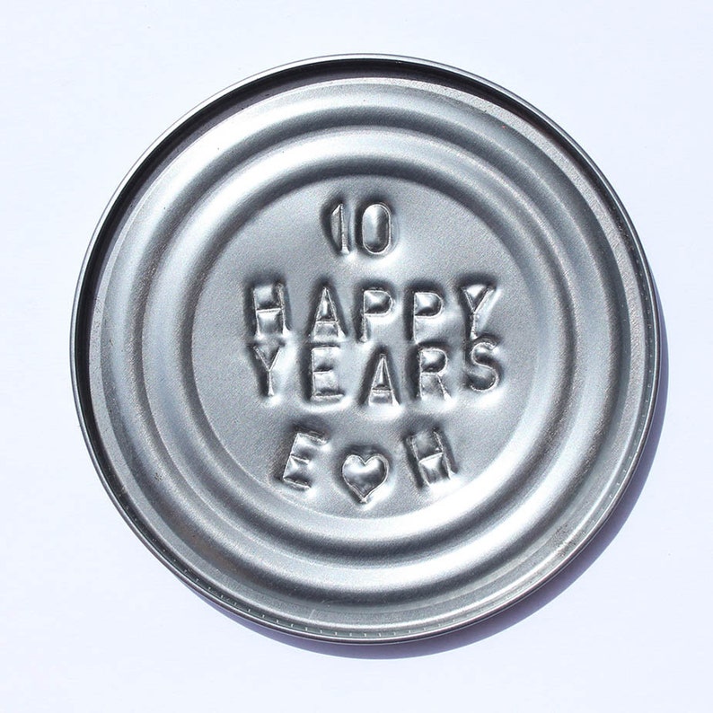 10th Anniversary Personalised Tin UNFRAMED Tenth Wedding - Etsy UK