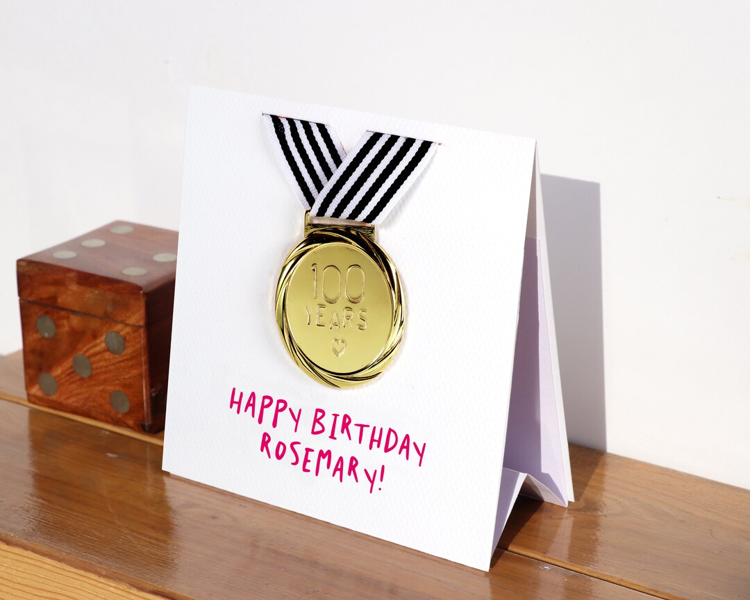 100th Birthday Card - With a Medal | A Century Old | Special Card ...