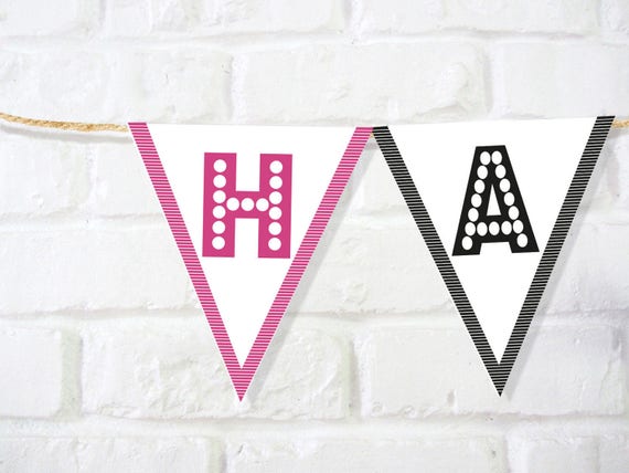 Printable Birthday Banner Digital Birthday Bunting Black | Etsy UK