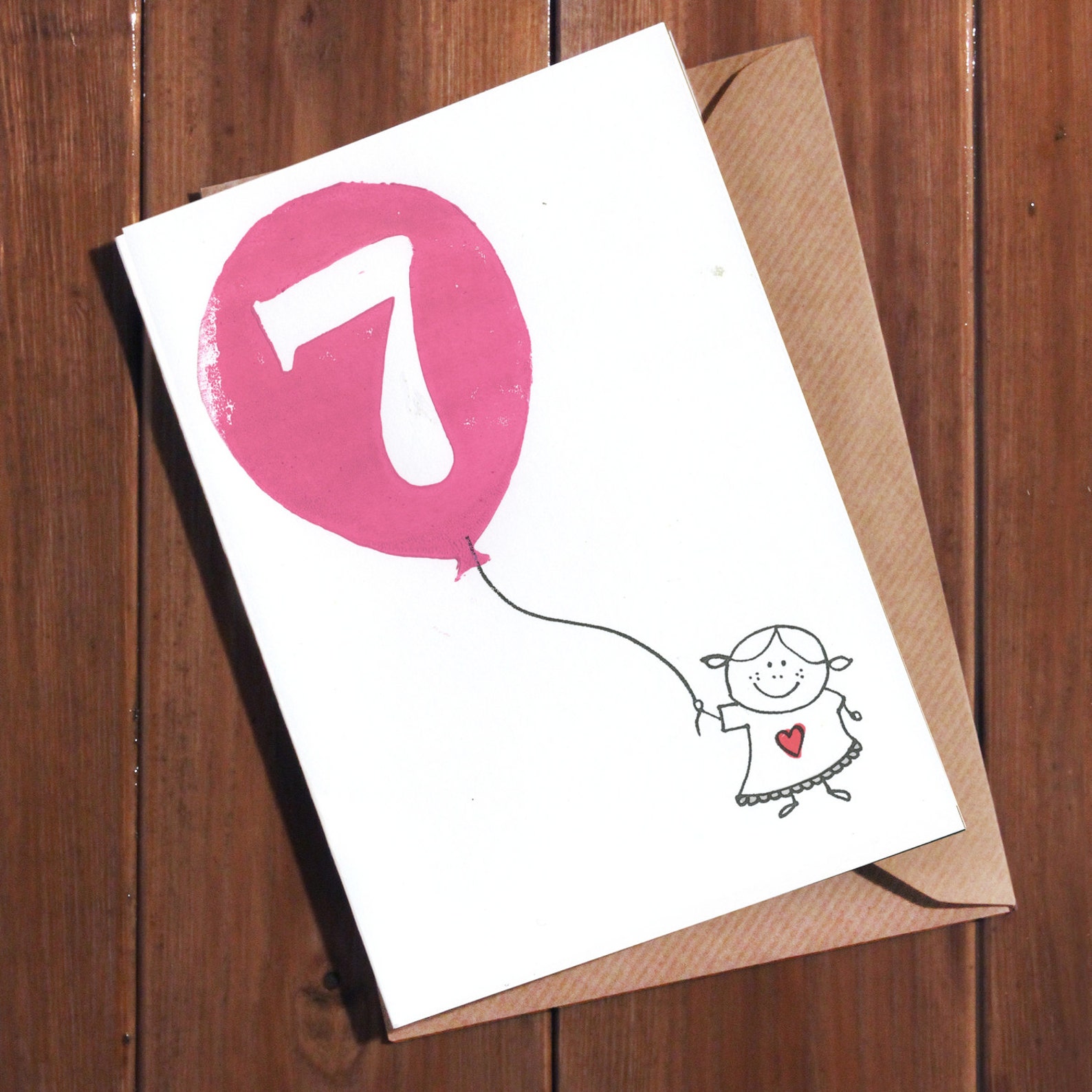 Seven year old card Age 7 birthday card 7th Birthday card 7 | Etsy