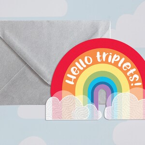 New Baby Triplets Card | Newborn Triplets | 3 Babies Card | Cute Modern ...