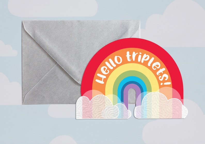 New Baby Triplets Card Newborn Triplets 3 Babies Card | Etsy