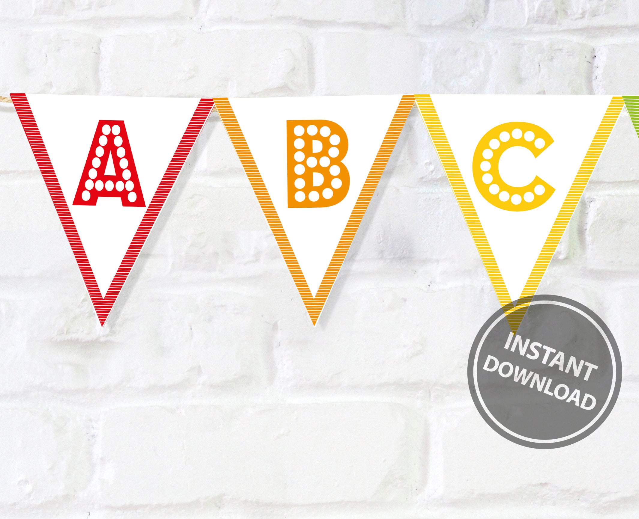 PRINTABLE Digital File - Rainbow Alphabet Banner, Rainbow Letters Sign ...