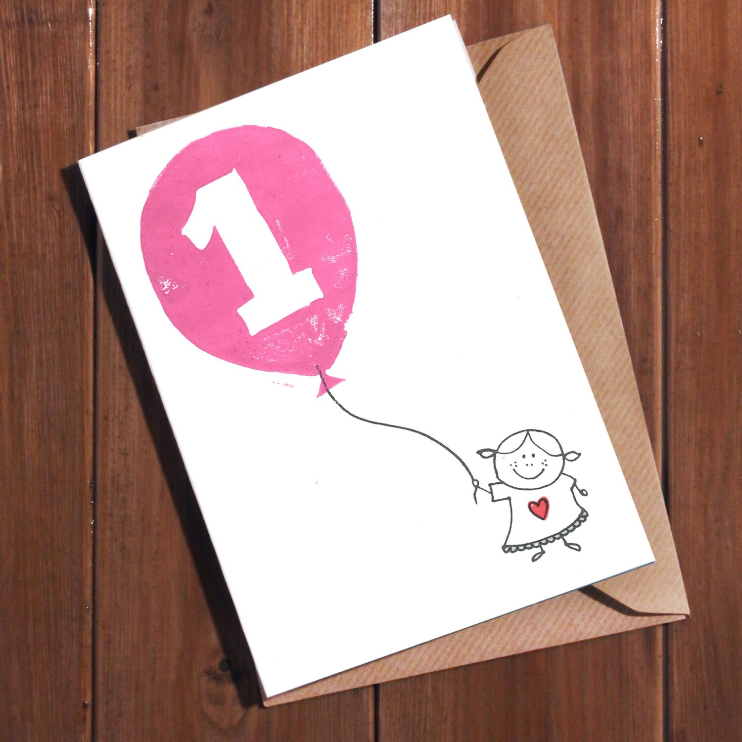 Age 1 Card Birthday Card, One Year Old Card, Handmade Card Age 1, 1st ...