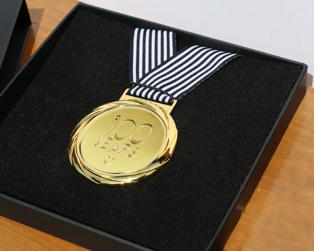 100th Birthday Medal - in a Box | 100 Years Old | Handmade 100th ...