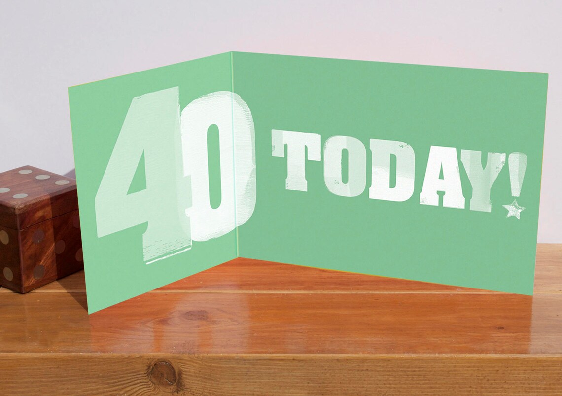 40th Birthday Card | 40 Today Card | 4 Decades Card | Forty Years Old ...