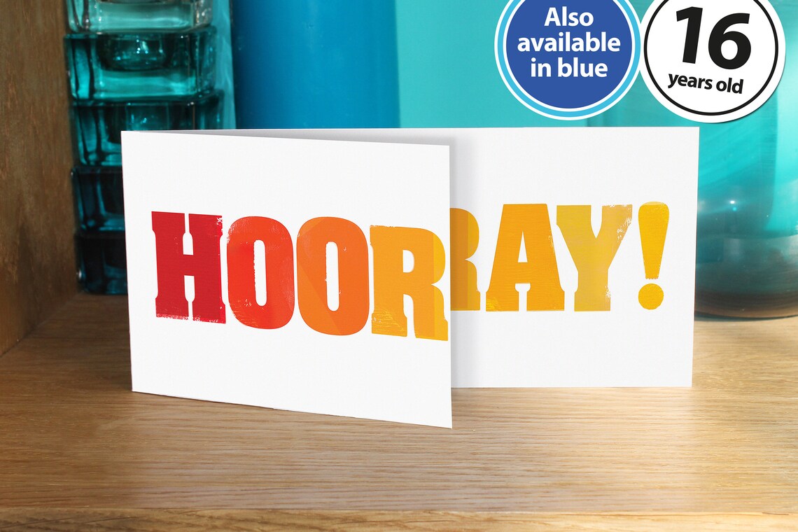 16th Birthday Card 16 Today 16 Years Old Age Celebration | Etsy UK