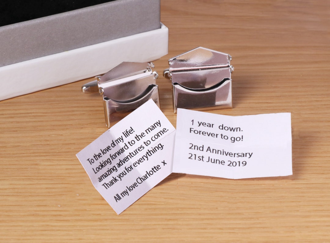 Personalised Envelope Cufflinks | Love Letter | 1st Wedding Anniversary ...